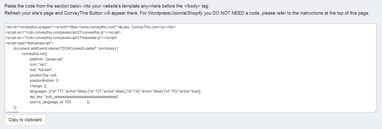 ConveyThis Integration to SquareSpace
